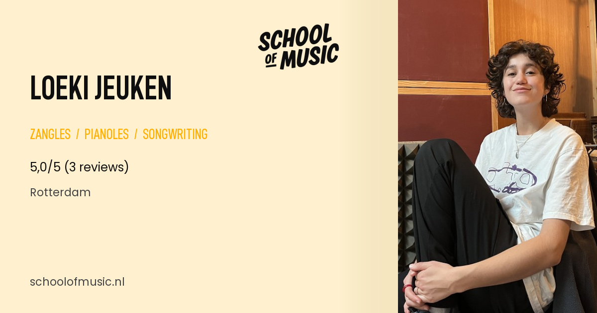 Loeki Jeuken - Pianoles, Zangles, Songwriting docent | School of Music